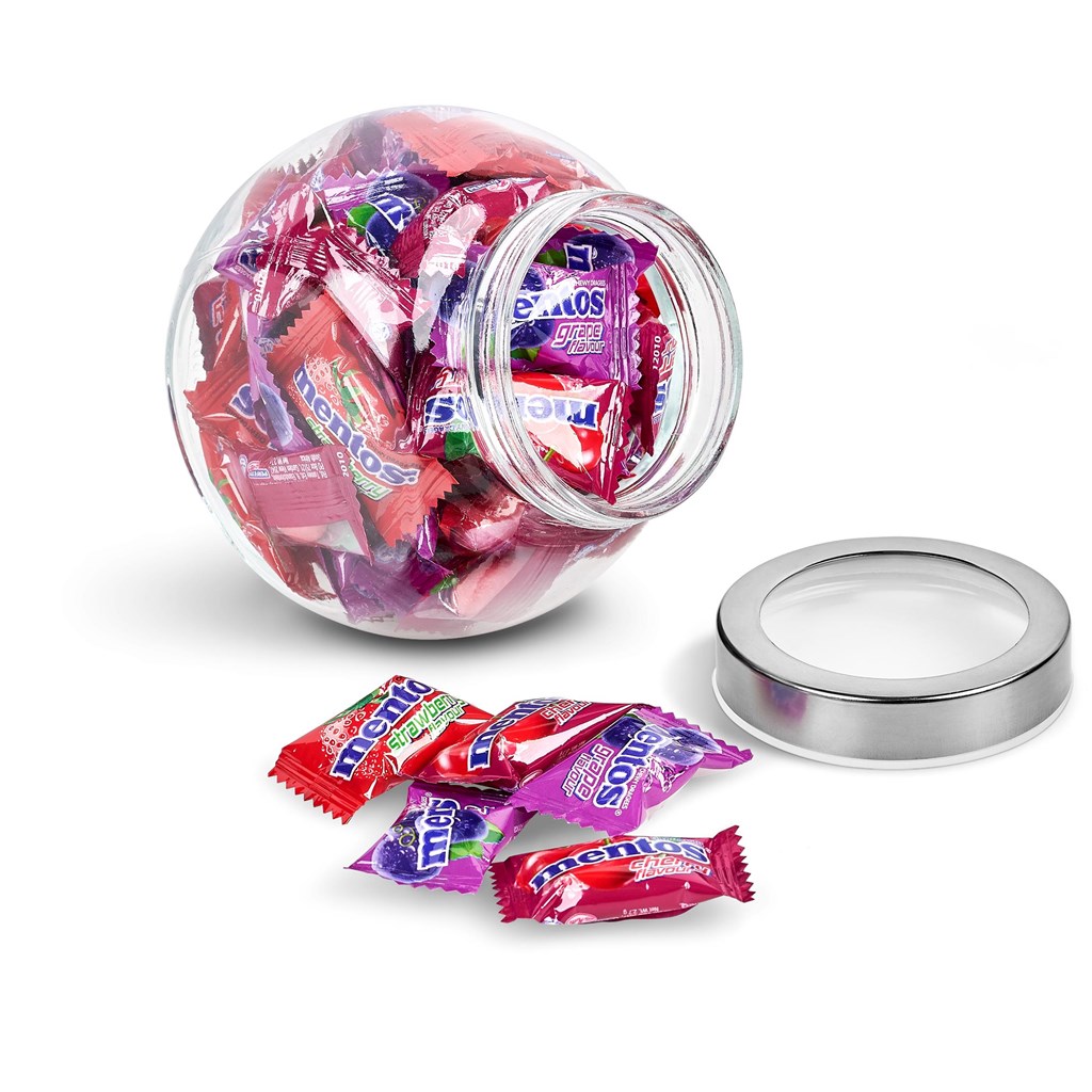 Mentos Classic Glass Candy Jar - Mixed Berry - Attika Brands